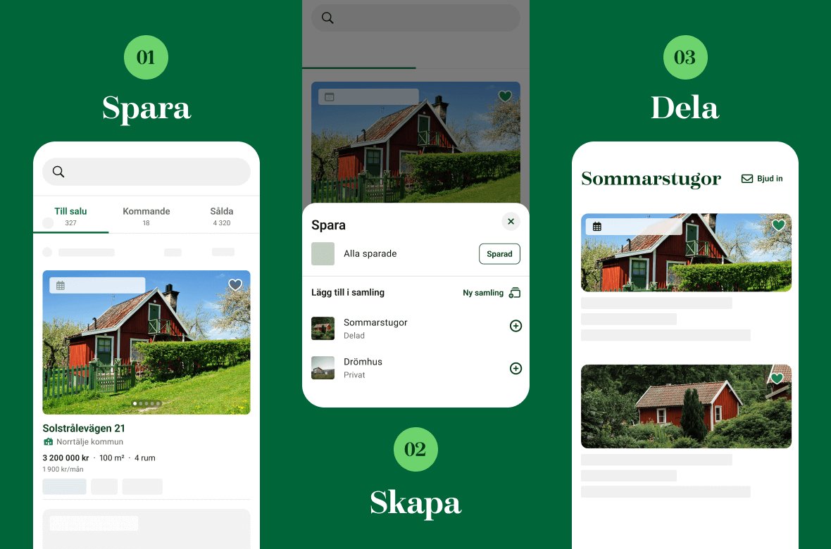 Leta drömhem tillsammans – skapa och dela samlingar på Hemnet - Hemnet